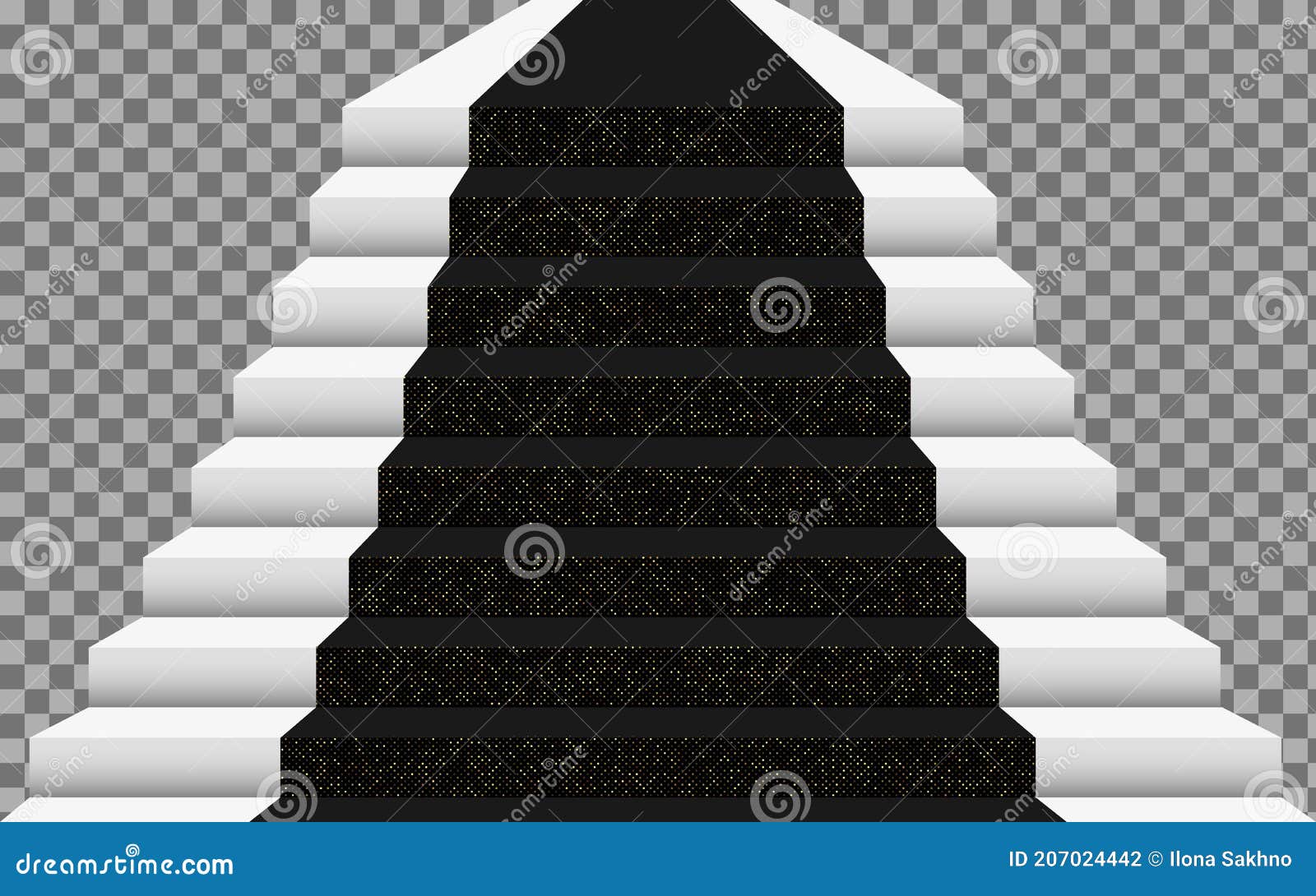 Black Glitter Staircase, Steps, Podium on Transparent Background ...