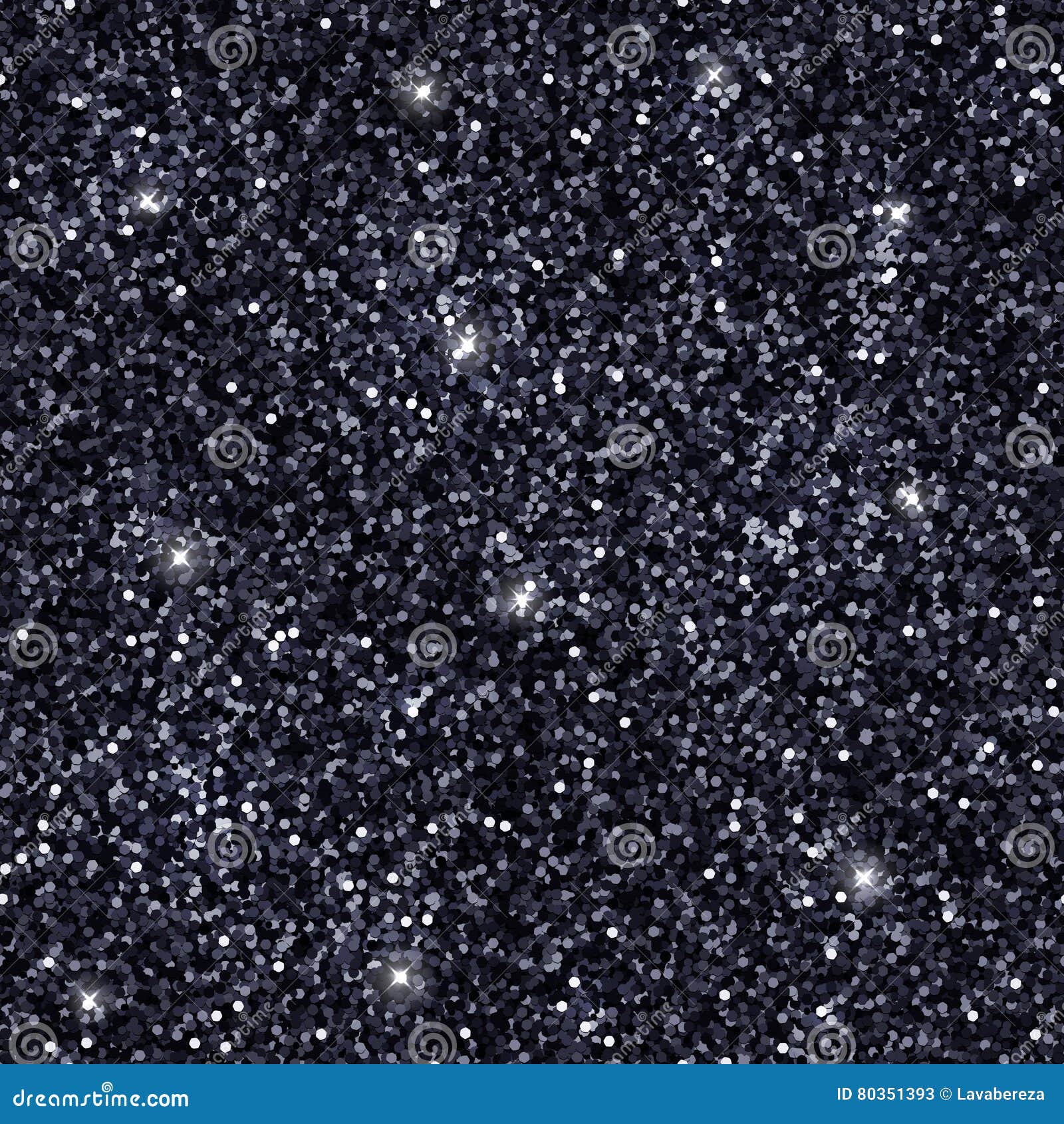 Black Glitter Texture, Seamless Sequins Pattern Cartoon Vector ...