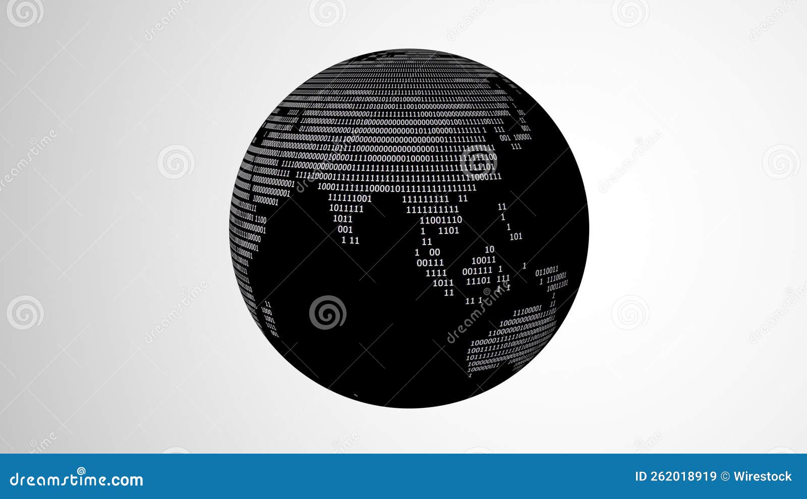 Black Globe With Binary Code Map Rotating On A White Background Stock Image Image Of Abstract