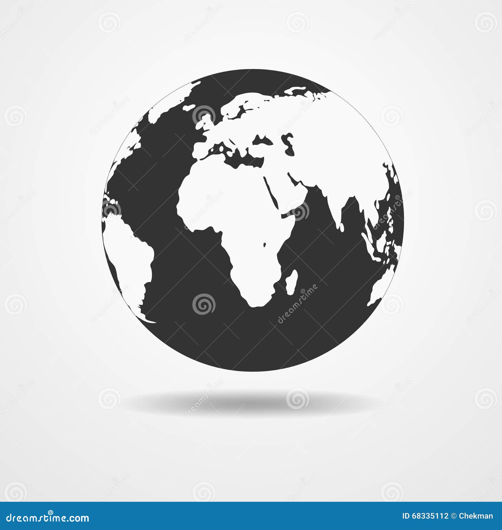Black Globe Earth Icon - Vector Illustration. Stock Vector ...