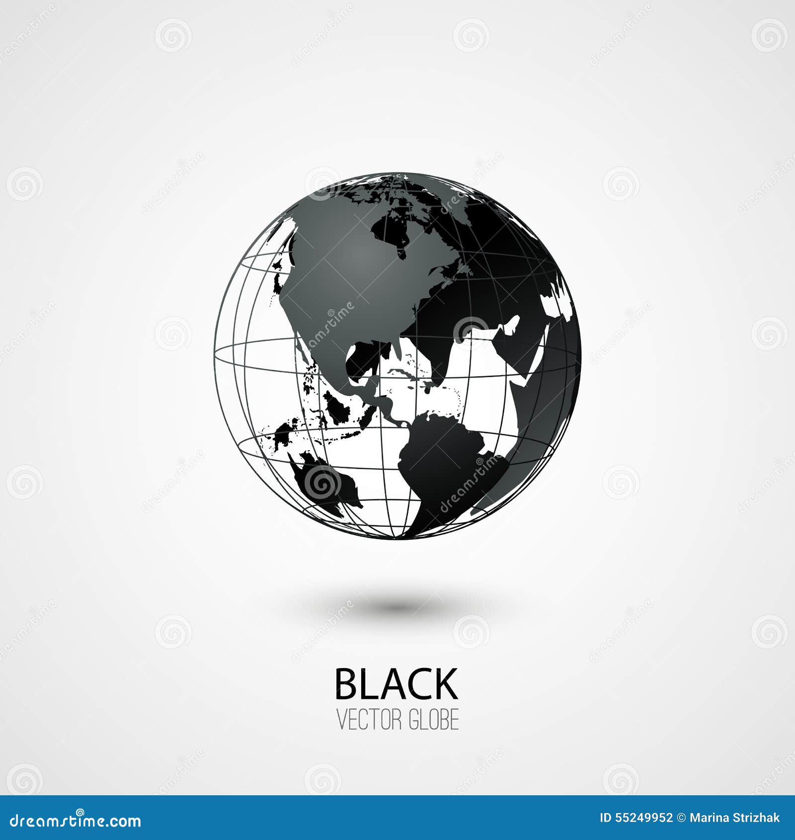 Black Globe stock vector. Illustration of golden, ocean - 55249952