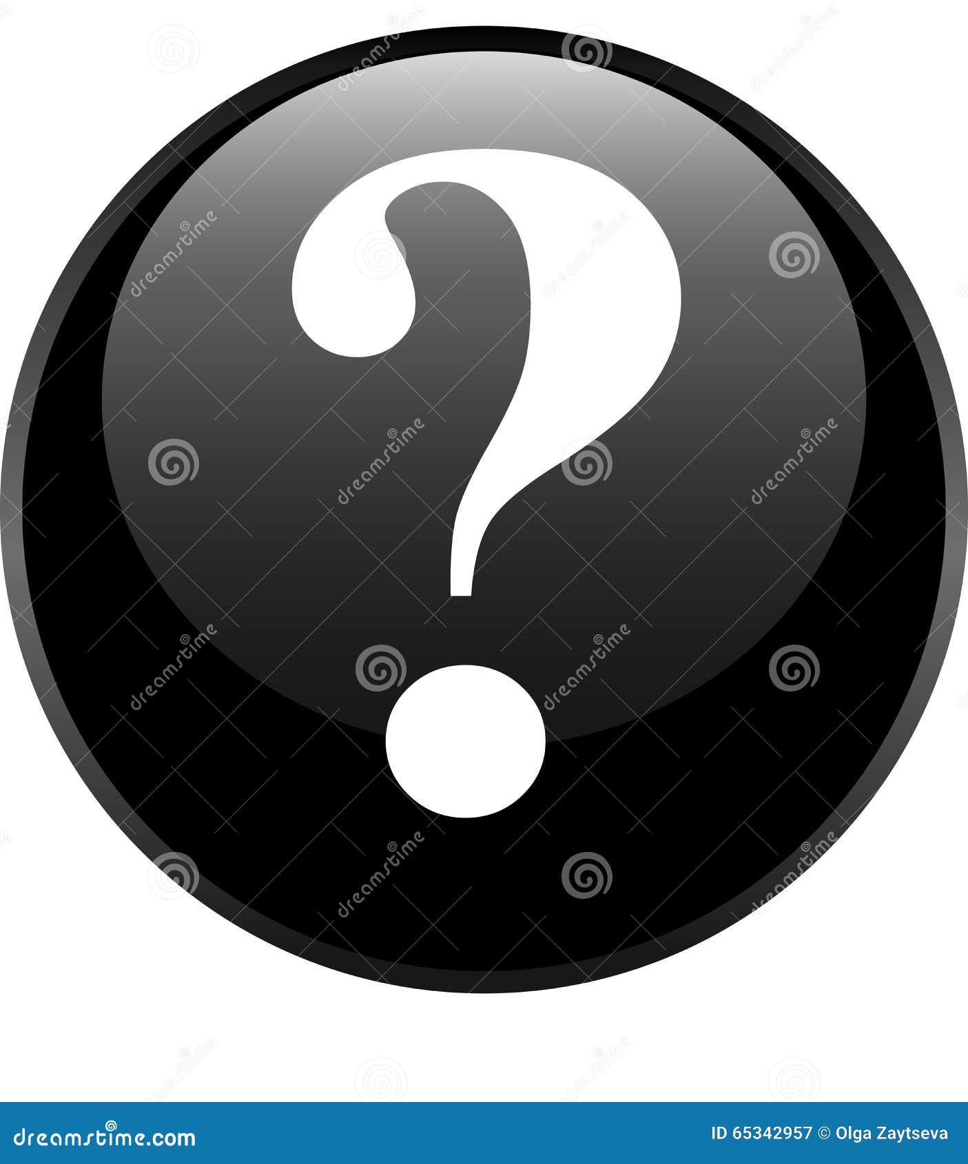 Black Glossy Button with Icon Question Mark Stock Illustration ...
