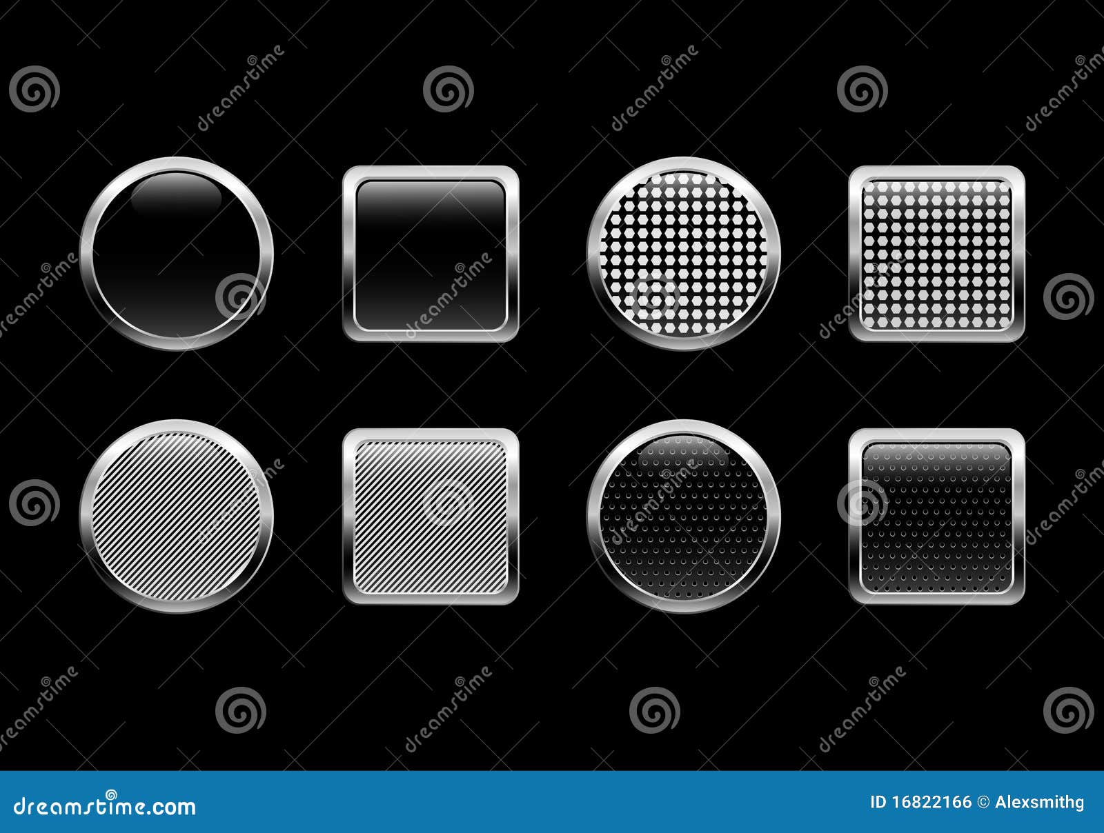 Black glossy buttons stock illustration. Illustration of curve - 16822166