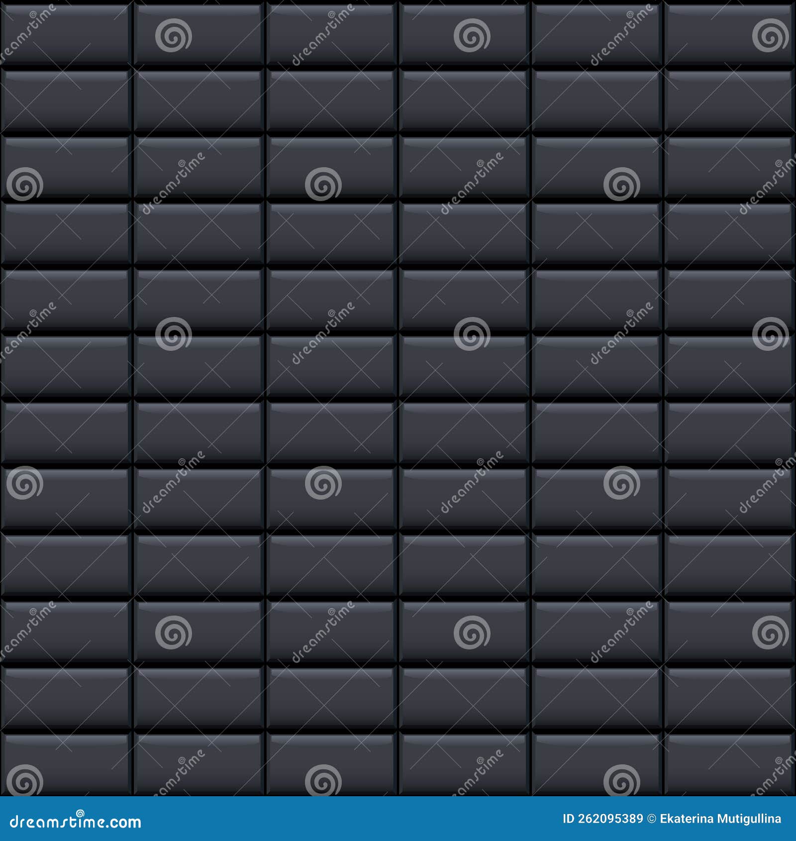 Black Glossy Ceramic Rectangle Tiles Seamless Pattern. Home Interior ...