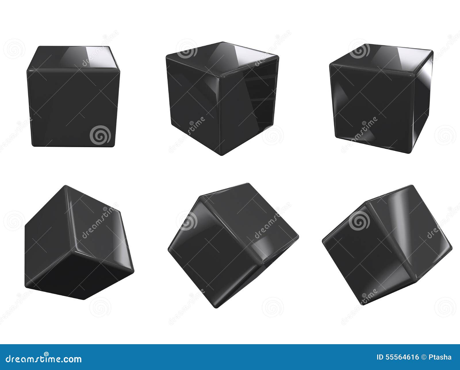 Black glossy cubes stock illustration. Illustration of clean - 55564616