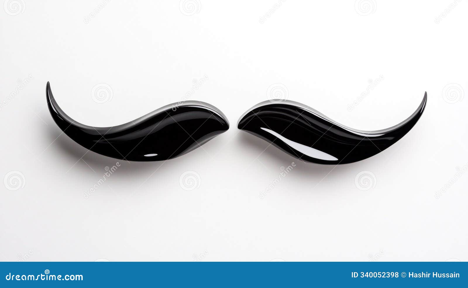 Black Glossy Mustache Shape on White Background Stock Illustration ...