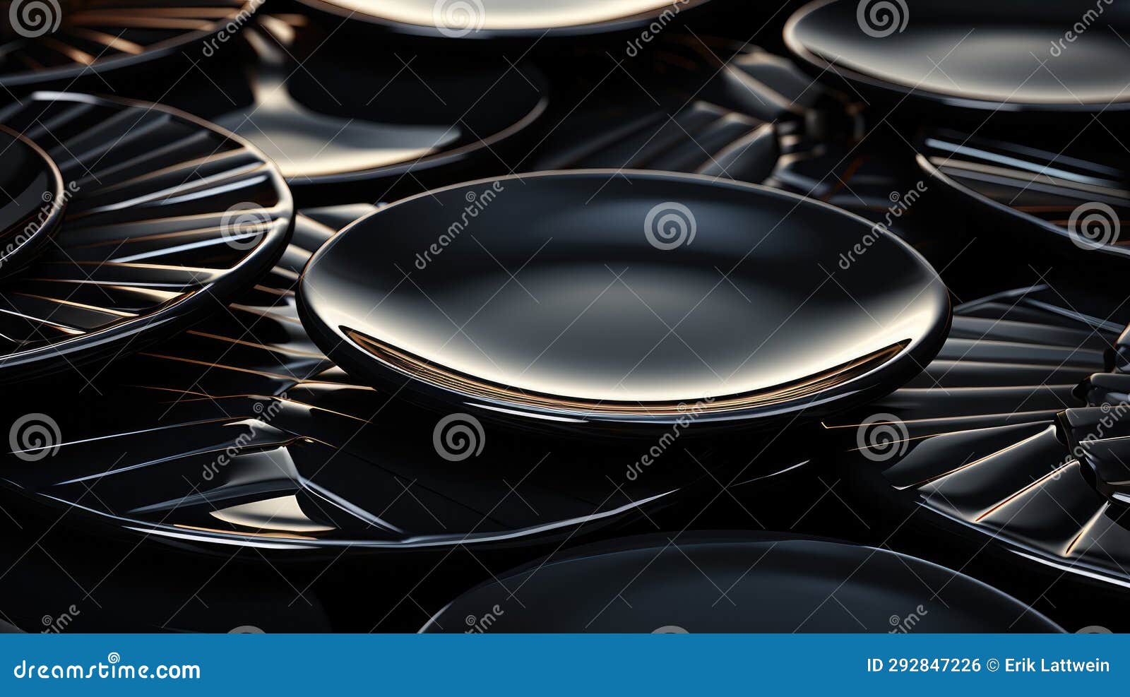 Black Glossy Plastic Plates Plates Background Stock Photo - Image of ...
