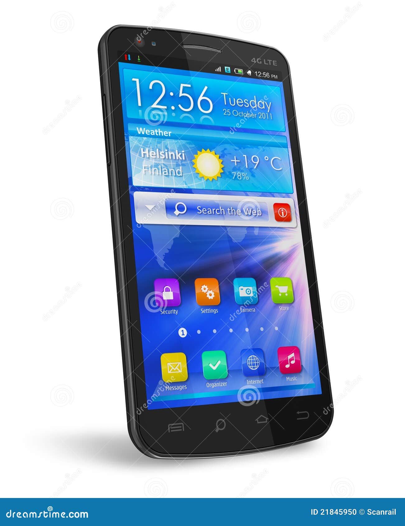 Black Glossy Touchscreen Smartphone Stock Illustration - Illustration ...