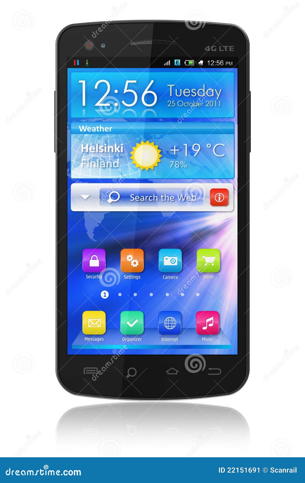 Black Glossy Touchscreen Smartphone Stock Illustration - Illustration ...