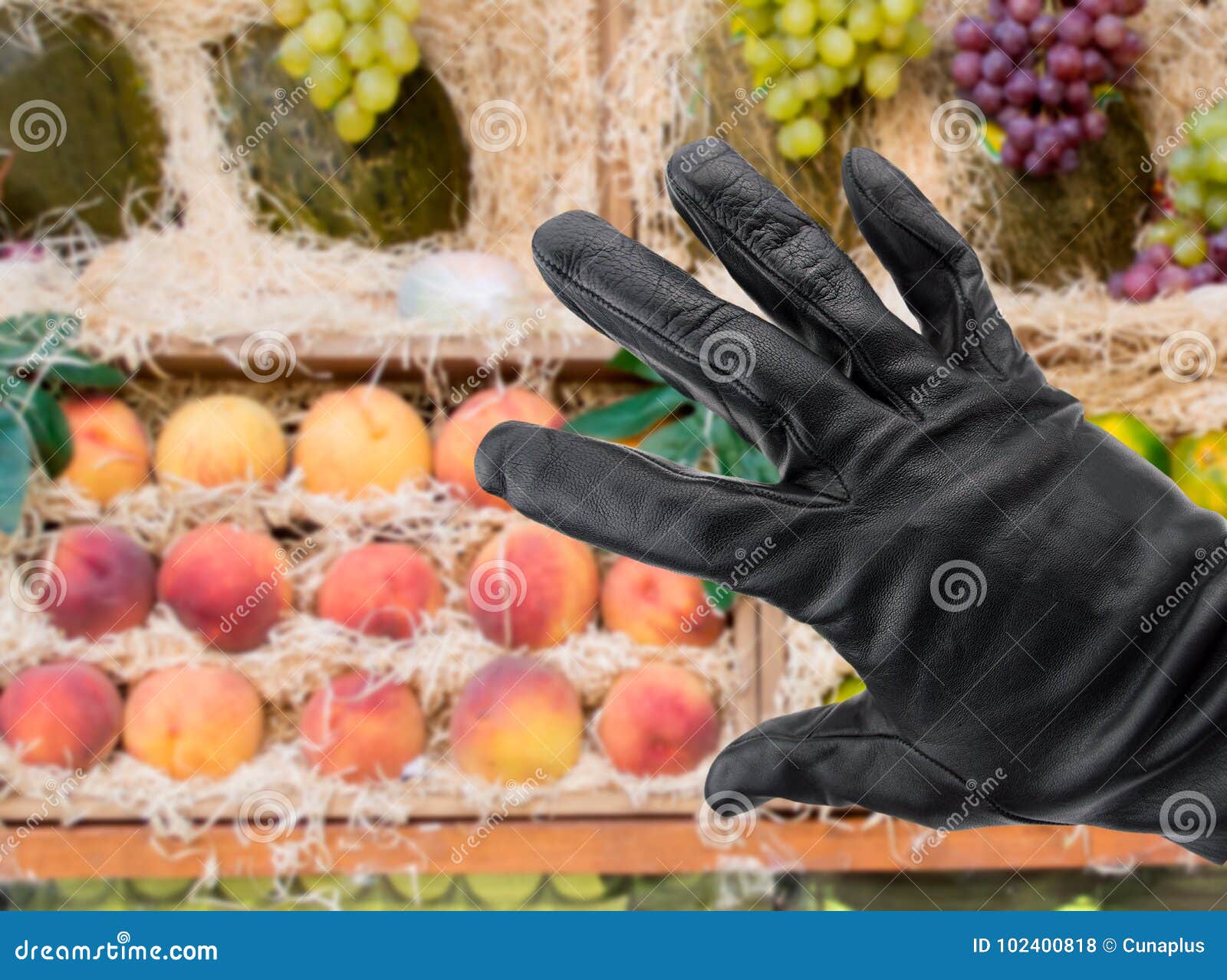 Stealing from the Greengrocer Stock Photo - Image of male, crime: 102400818