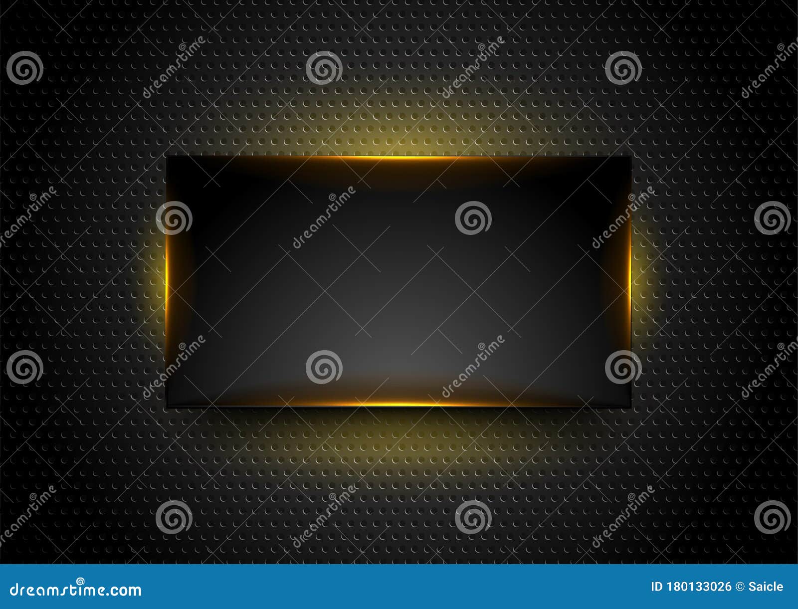 Black Glowing Frame on Dark Perforated Background Stock Vector ...