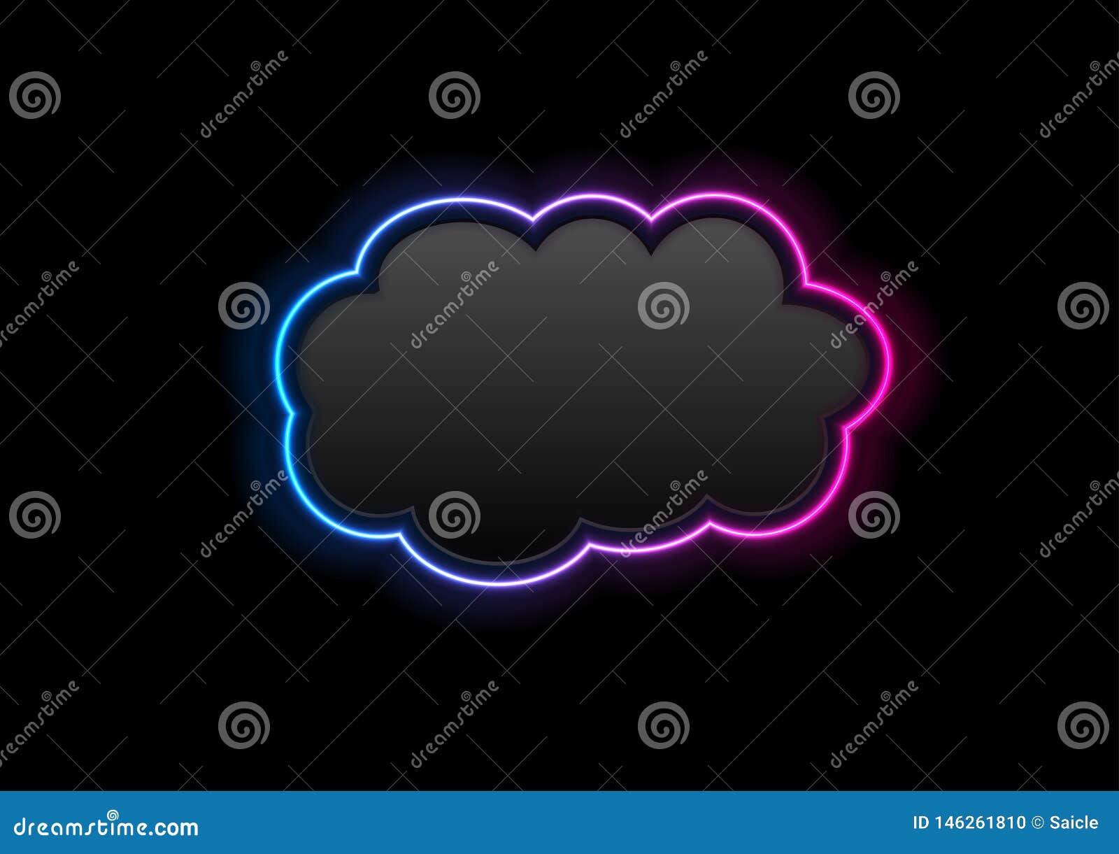 Neon Cloud Sign Vector Isolated On Brick Wall. | CartoonDealer.com ...