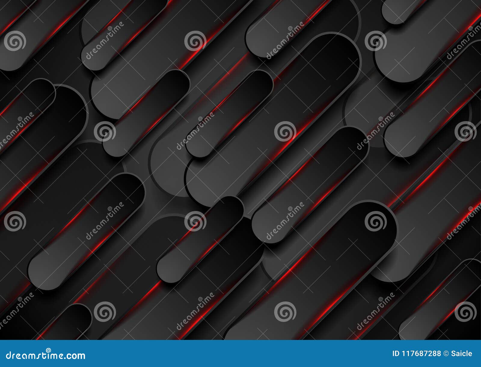 Black and Glowing Red Shapes Abstract Background Stock Vector ...