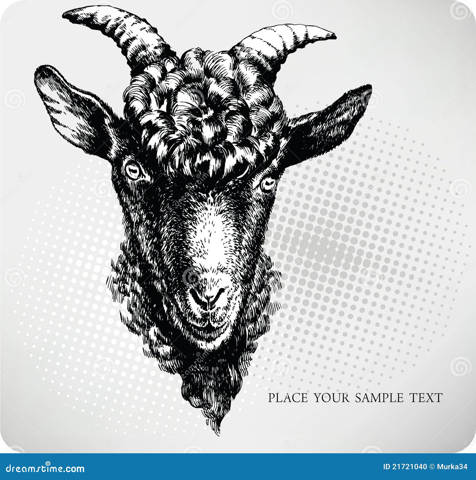 Black Goat Hand Drawn. Vector Illustration Stock Vector - Illustration ...