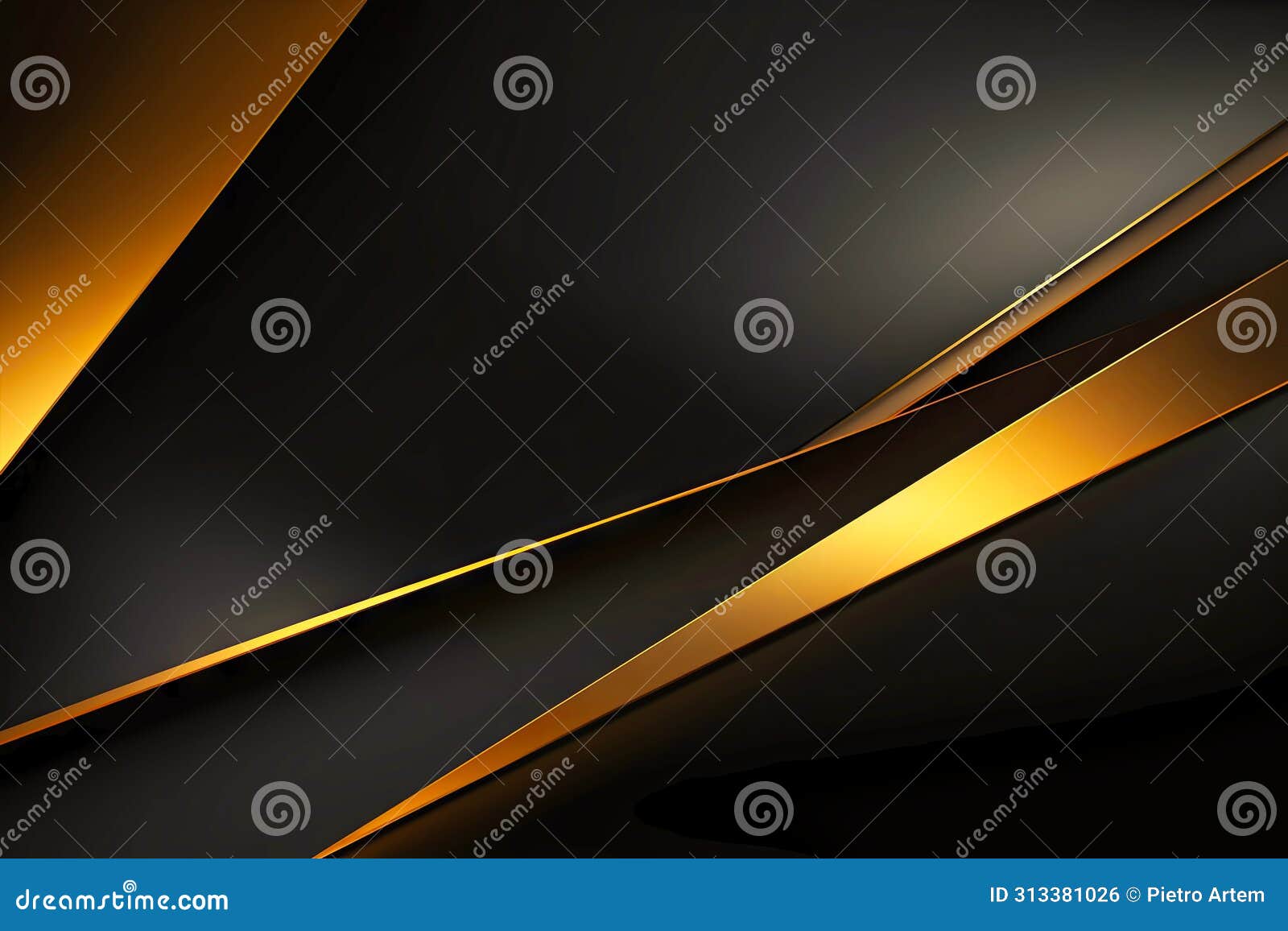 Black and Gold Abstract Background with Curves Stock Photo - Image of ...