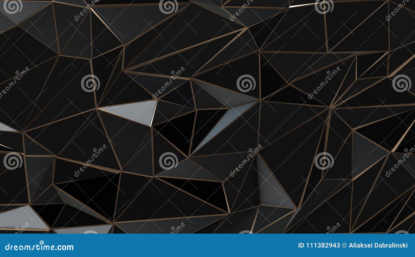 Black and Gold Abstract Low Poly Triangle Background Stock Illustration - Illustration of ...