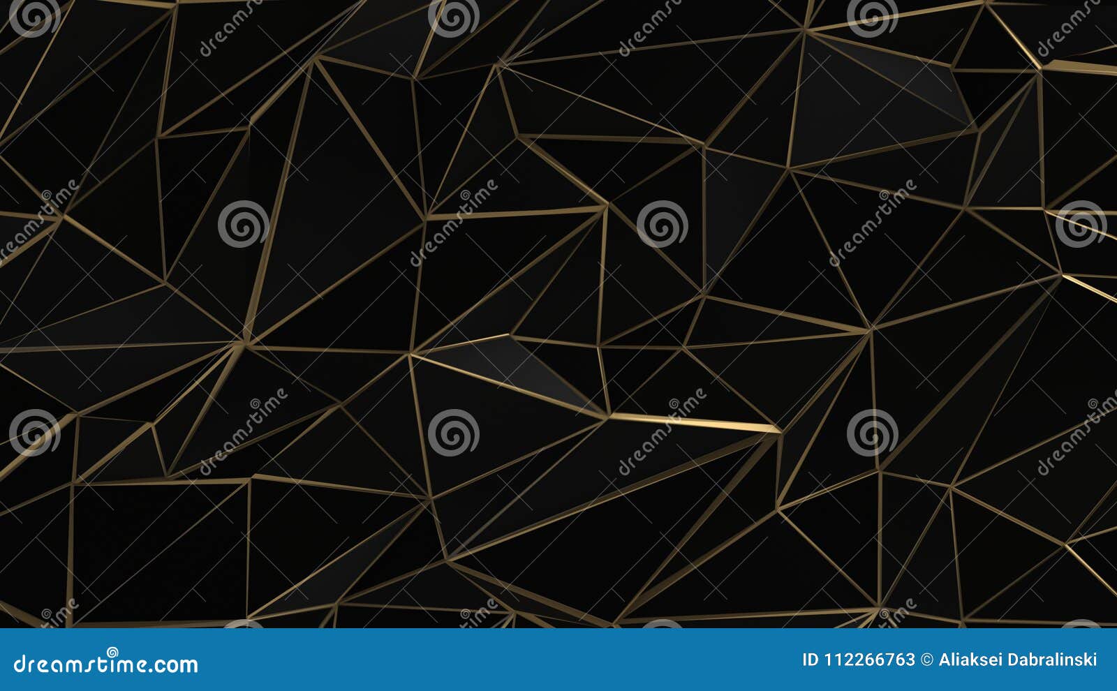 Black and Gold Abstract Low Poly Triangle Background Stock Illustration ...