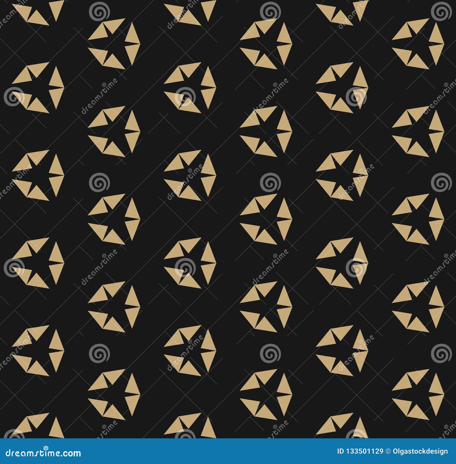 Black and Gold Abstract Vector Geometric Seamless Pattern with Diamond ...