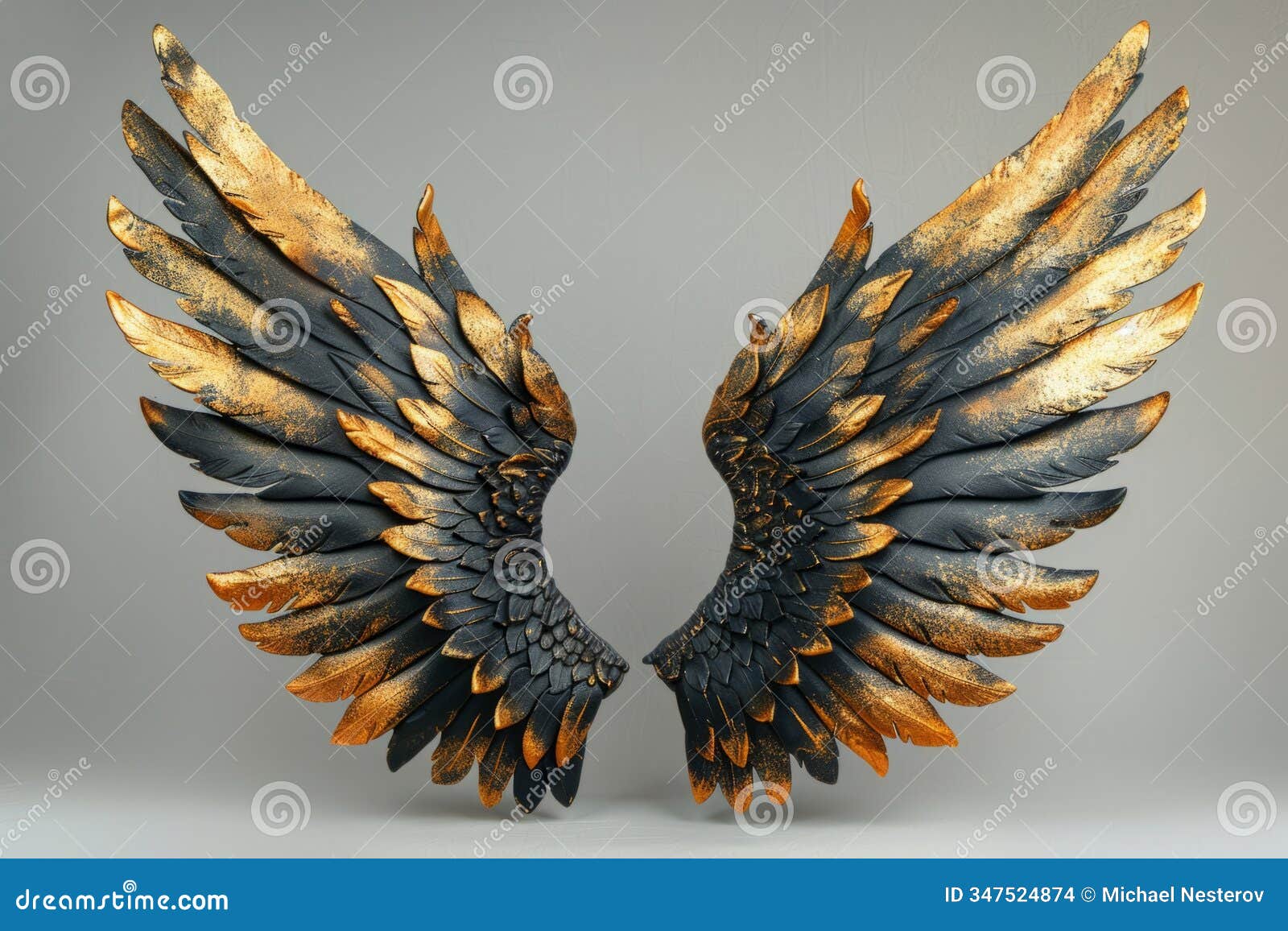 Black and gold angel wings stock photo. Image of freedom - 347524874