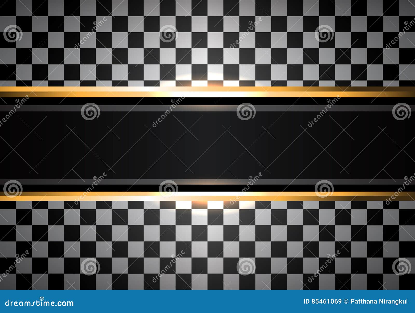 Black Gold Banner on Checkered Pattern Background Design for Racing ...