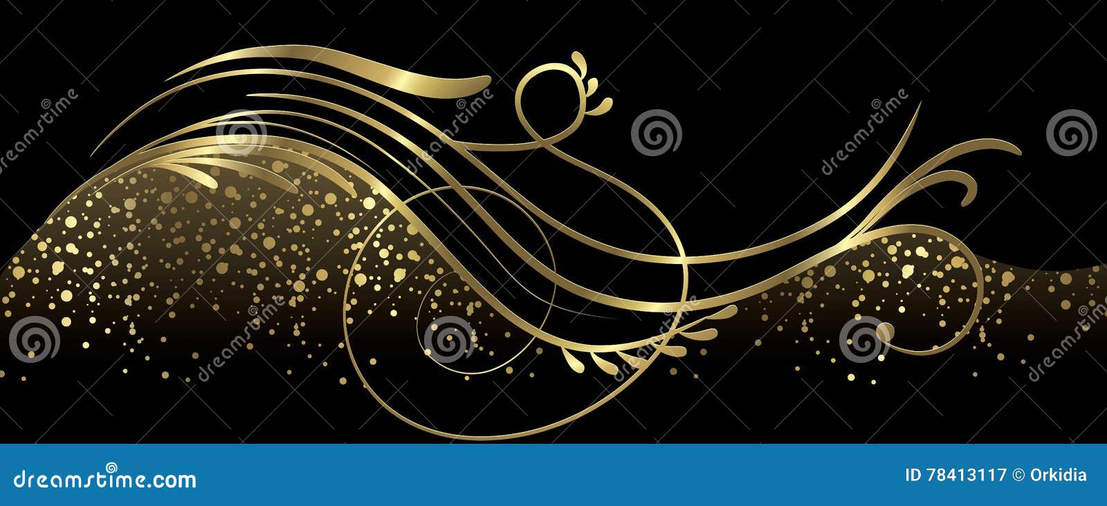 Black and gold banner stock vector. Illustration of design - 78413117