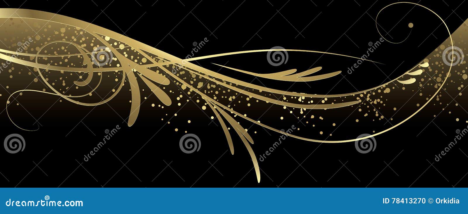 Black and gold banner stock vector. Illustration of curves - 78413270