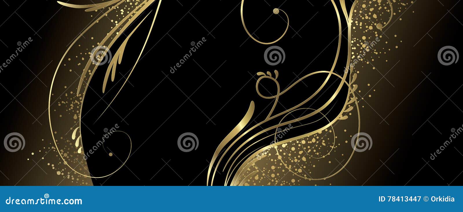 Black and gold banner stock vector. Illustration of black - 78413447