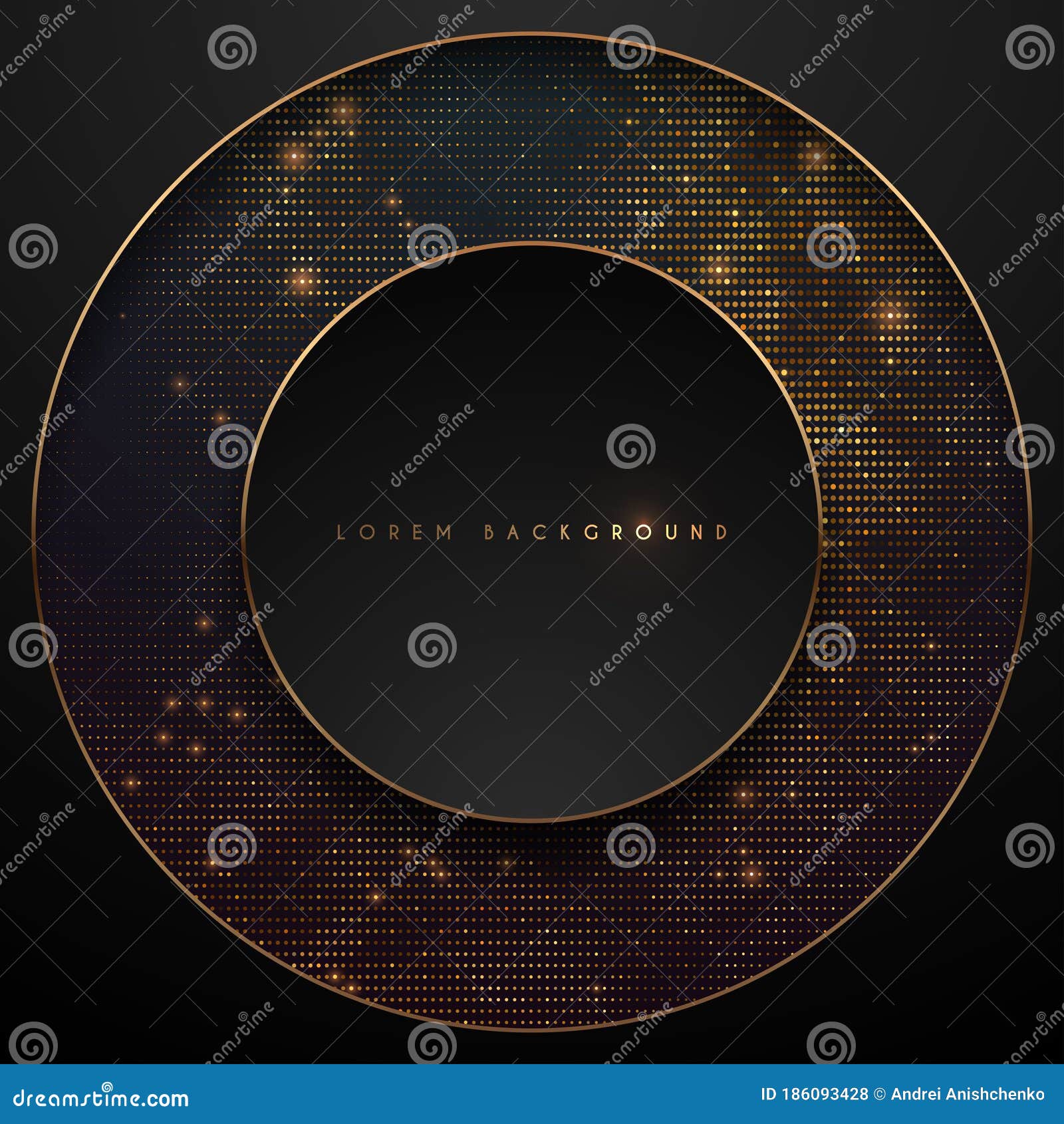 Black and Gold Circle Background Stock Vector - Illustration of energy ...