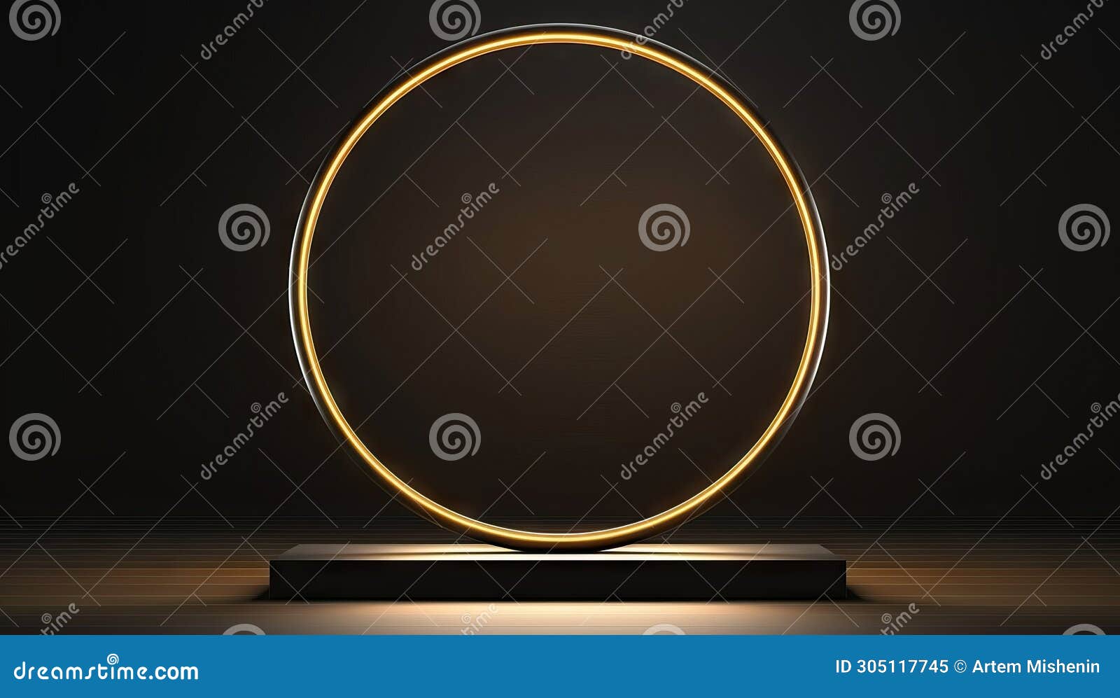 Black and Gold Circle Stand Model. Stock Illustration - Illustration of ...