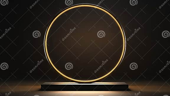 Black and Gold Circle Stand Model. Stock Illustration - Illustration of ...