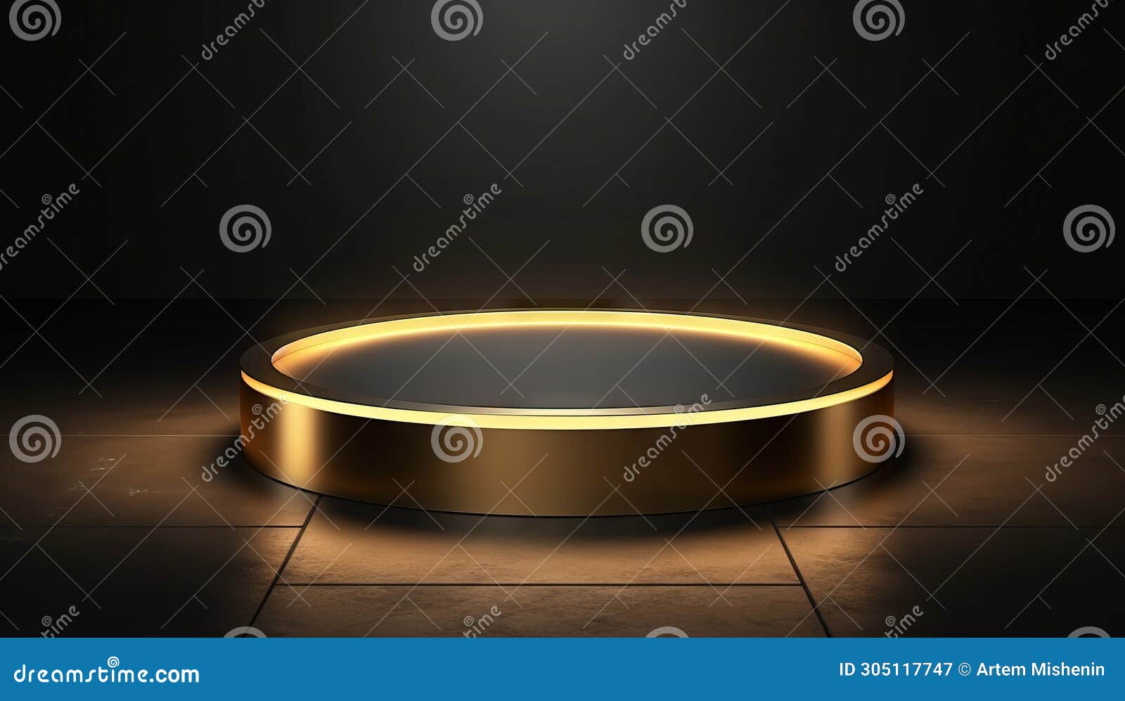 Black and Gold Circle Stand Model. Stock Illustration - Illustration of ...