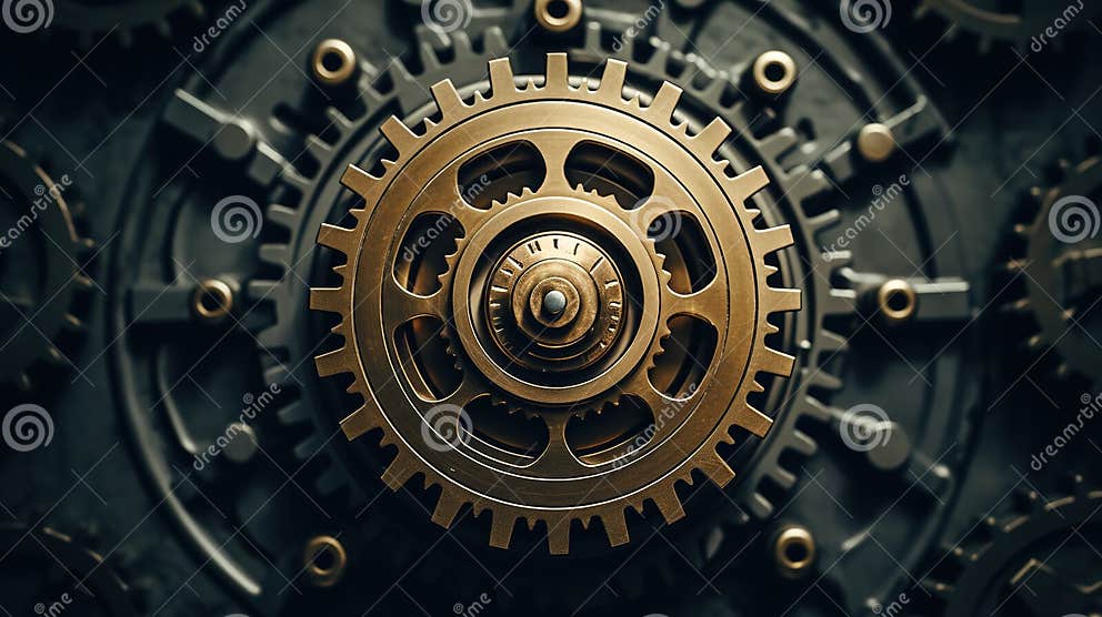 Black and gold cog wheel stock illustration. Illustration of ...