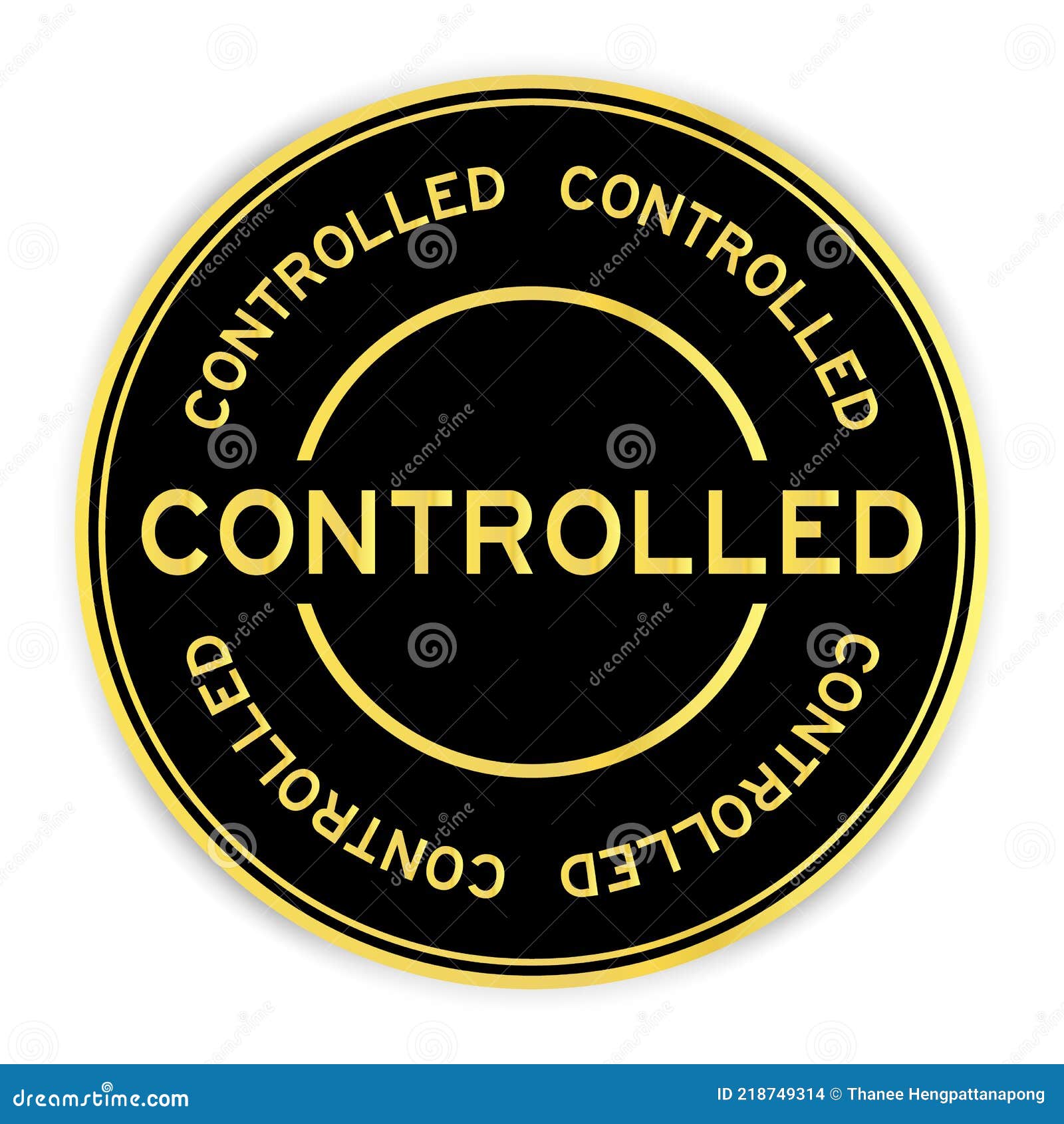 Controlled Document Text Stamp With Red Ink. Vector Illustration ...