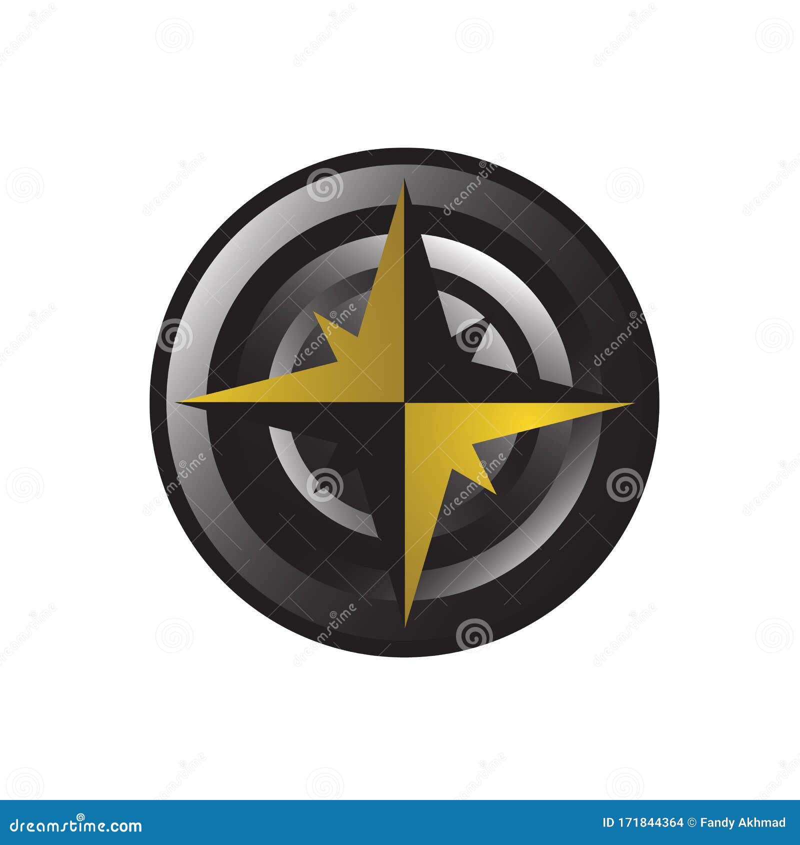 Black Gold Compass Logo Vector Stylish Concept Design Template Stock ...
