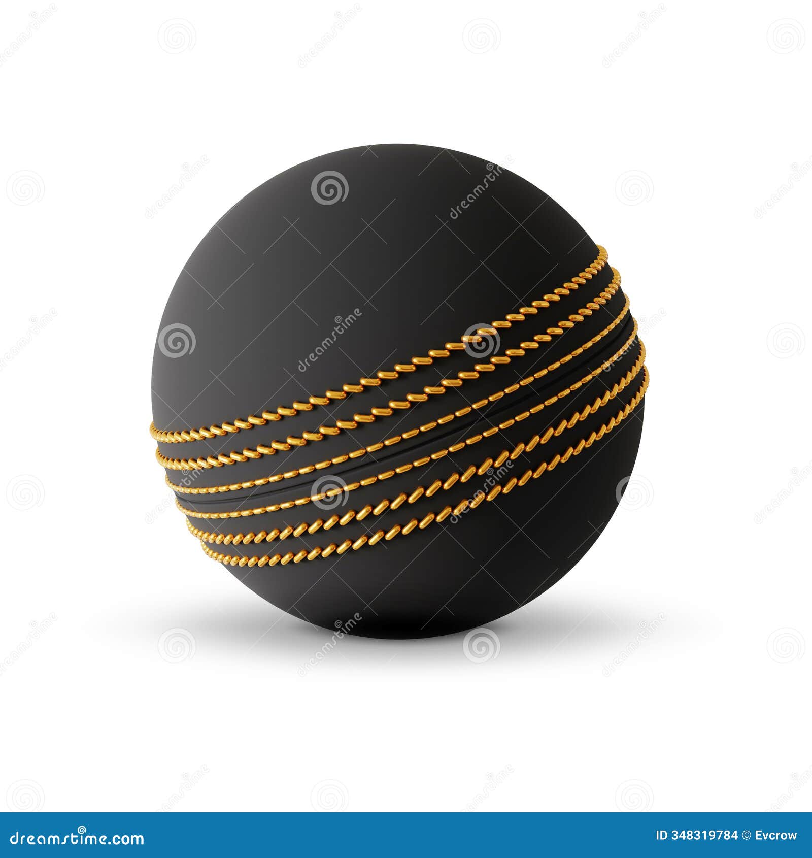 Black Gold Cricket Ball Isolated on White Background Stock Illustration ...