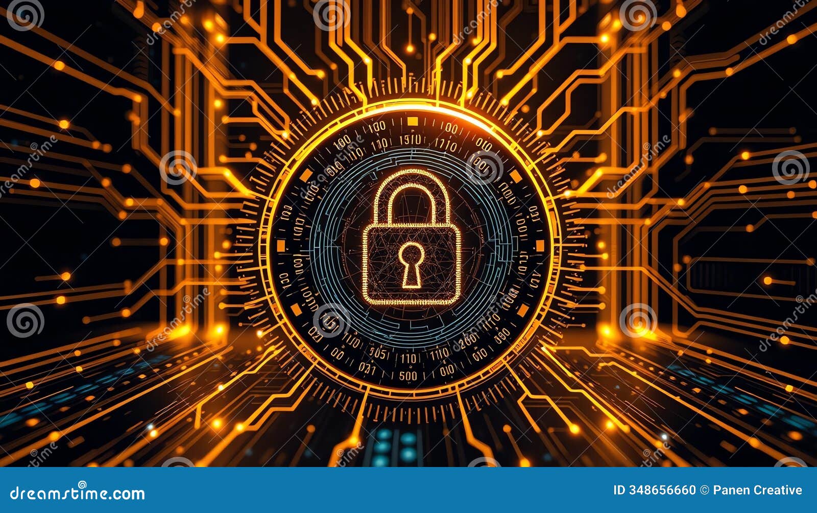 Black Gold Cyber Security Backgrounds Stock Illustration - Illustration ...