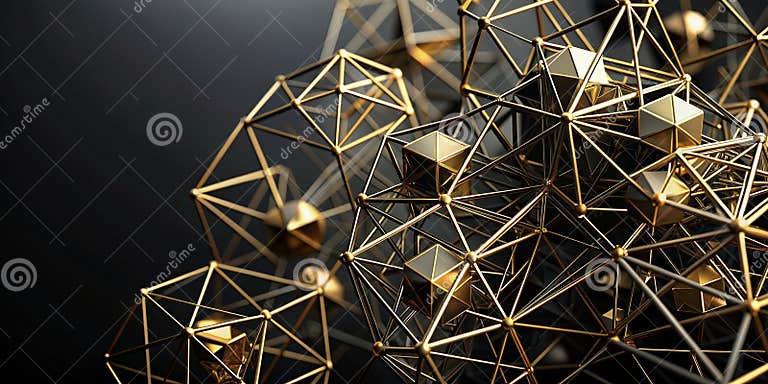 Black Gold Dynamics a Minimalist Exploration of Interlocking Geometric ...