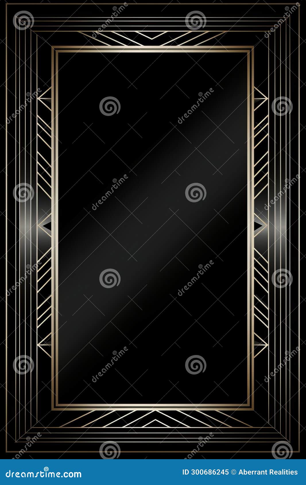A Black and Gold Frame on a Black Background Stock Illustration ...