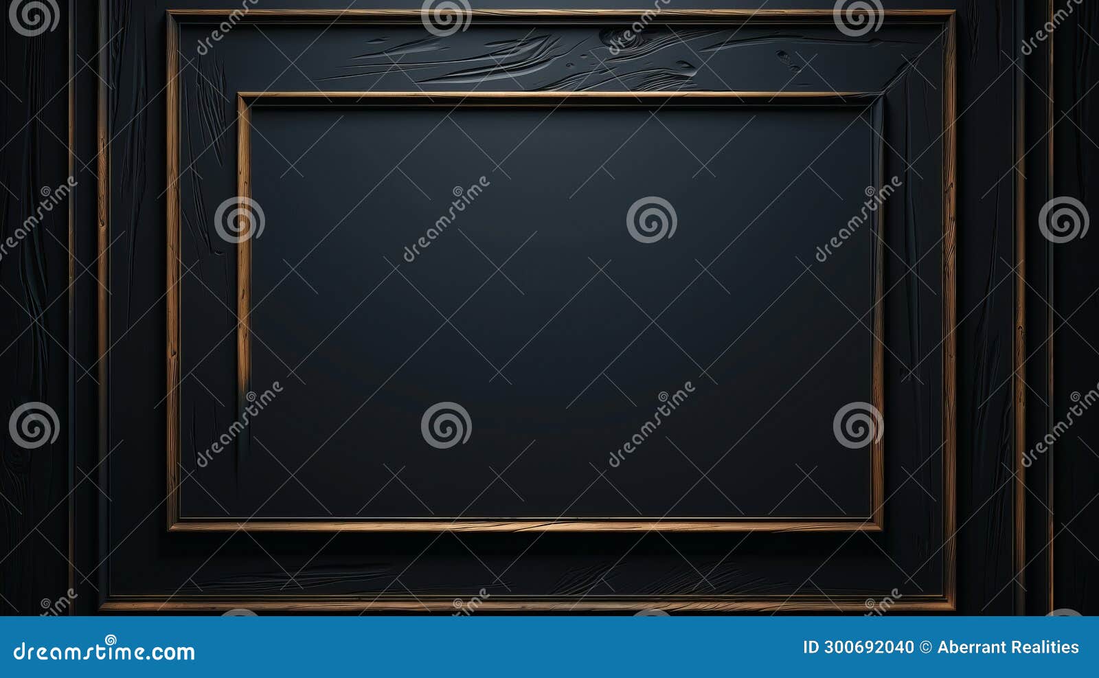 A Black and Gold Frame on a Dark Background Stock Illustration ...