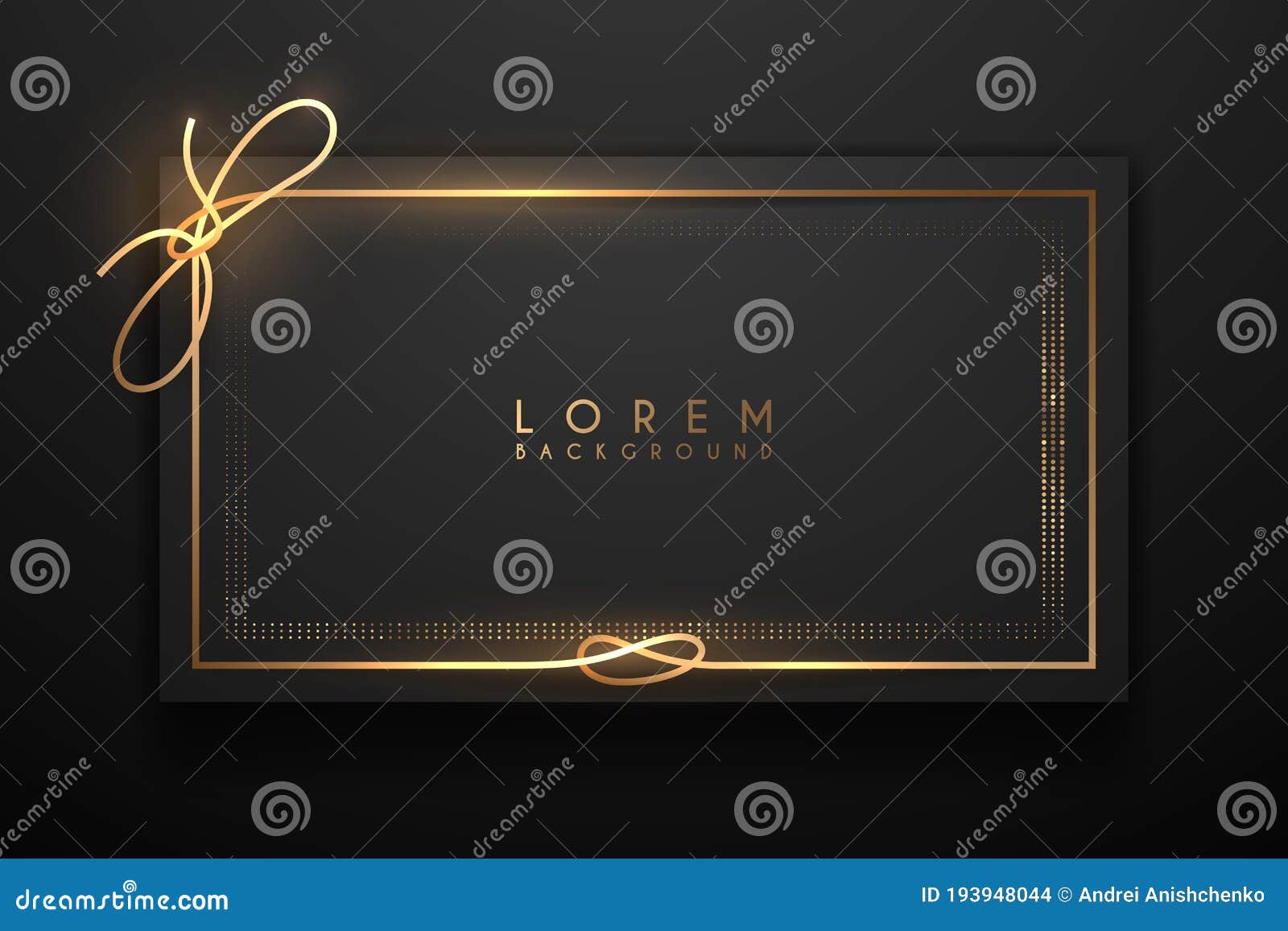 Black and Gold Frame with Line Knot Stock Vector - Illustration of line ...