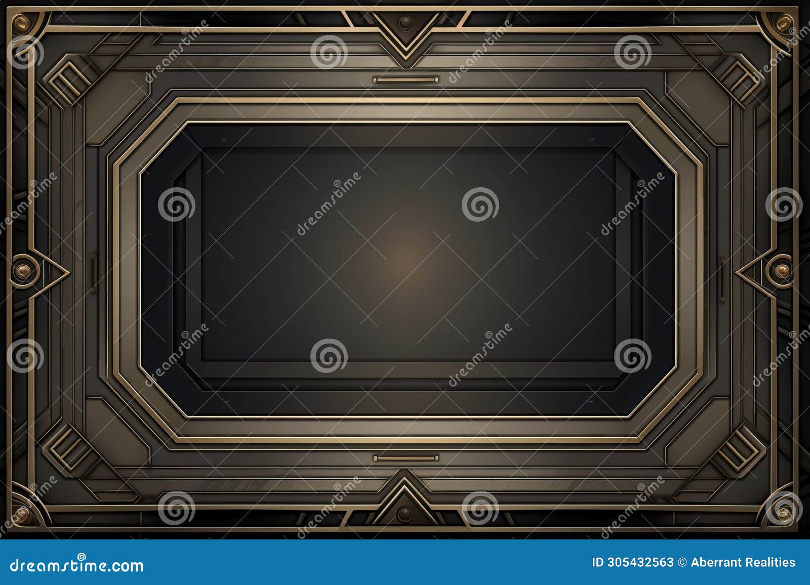 A Black and Gold Frame with an Ornate Design Stock Illustration ...