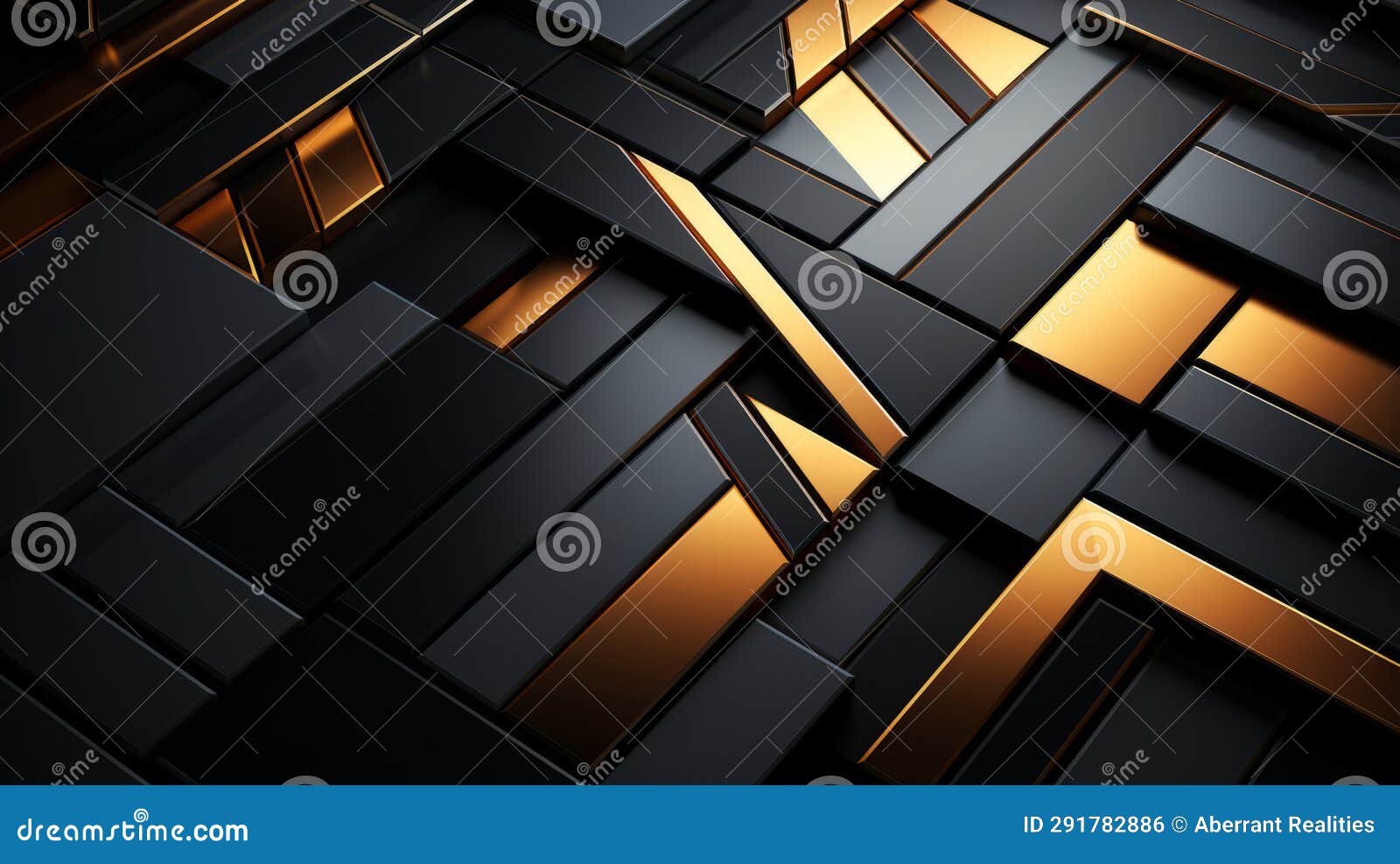 Black and Gold Geometric Pattern on a Black Background Stock ...