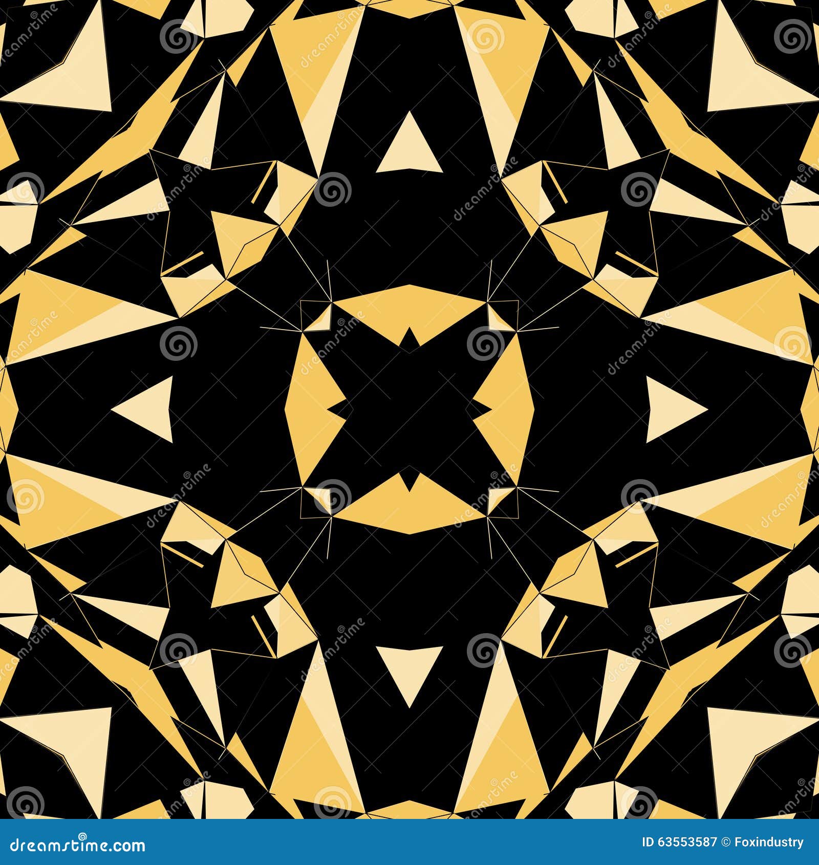 Black and Gold Geometric Triangle Pattern Seamless Texture Stock Vector ...