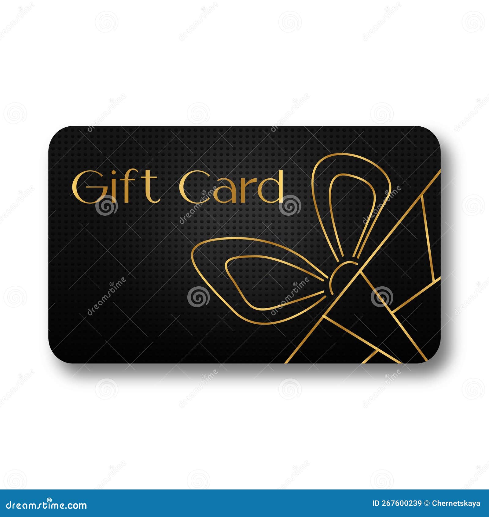 Black and Gold Gift Card Design with Present Illustration Stock ...