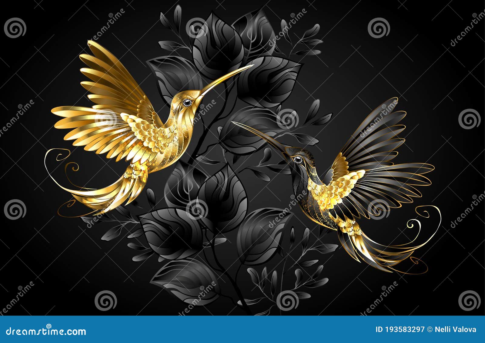 Gold Hummingbird Stock Illustrations – 317 Gold Hummingbird Stock ...