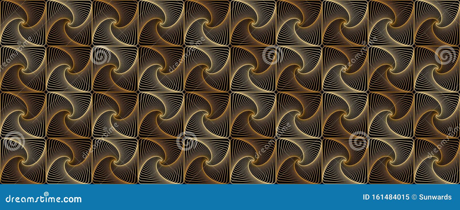 Black Gold Interlocking Fractal Tessellations Geometric Seamless ...