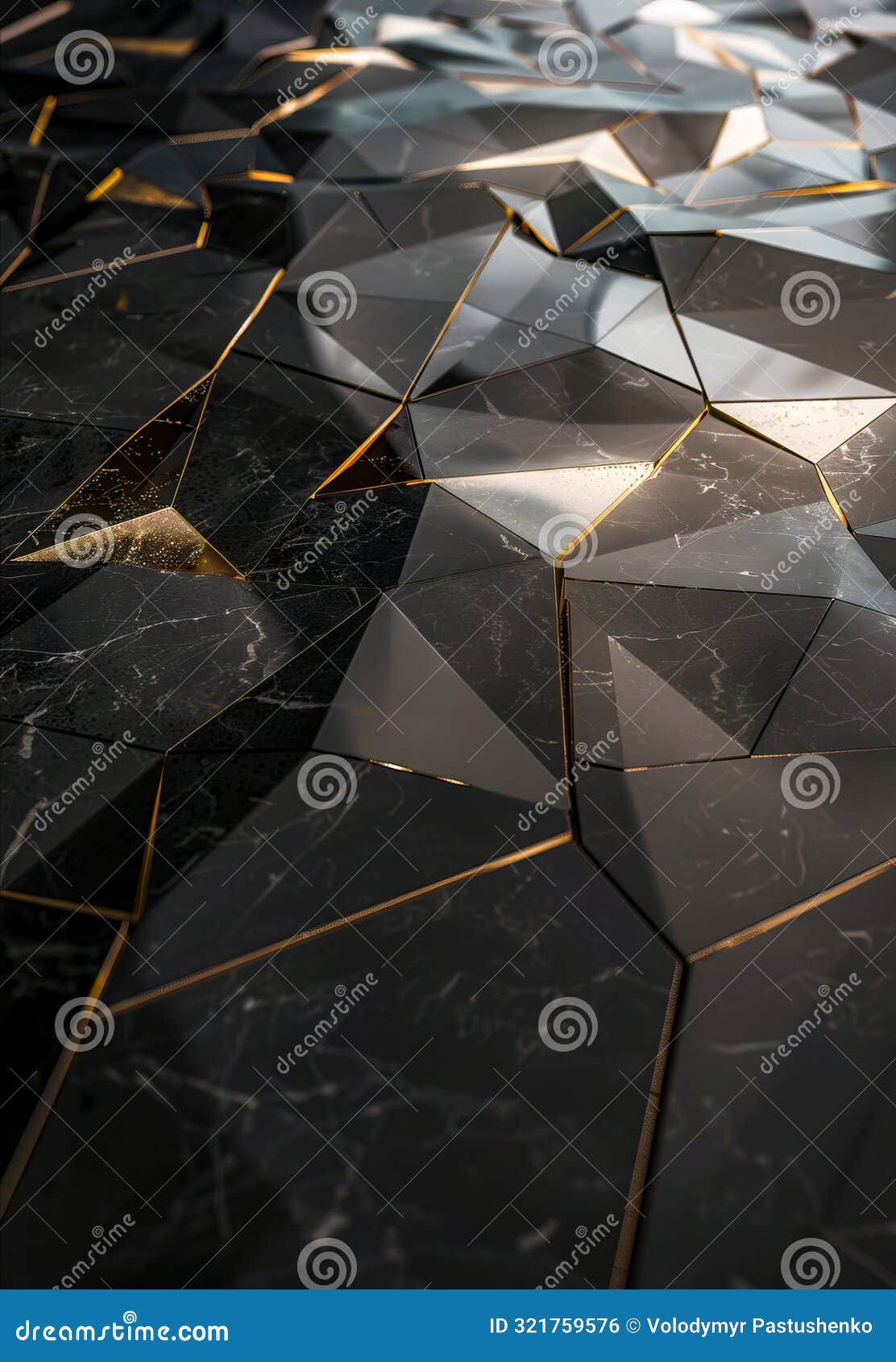 A Black and Gold Marble Background with Triangles Stock Photo - Image ...