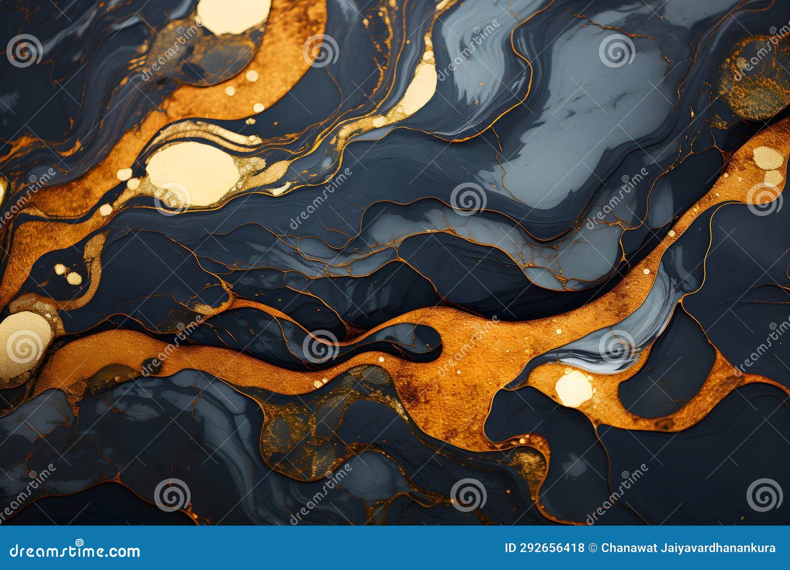 Black and Gold Marble Texture with Waves and Bubbles. the Marble ...