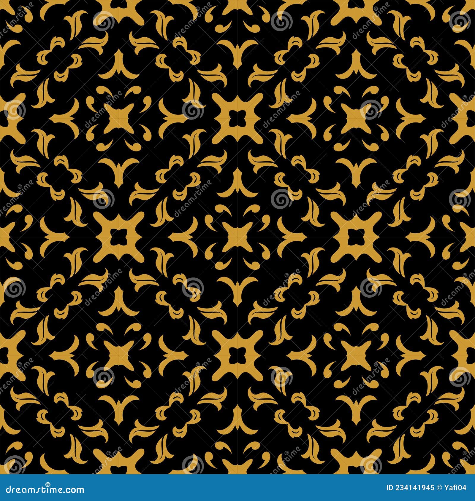 Black and Gold Pattern Ornament Shape. Simple Seamless Abstract ...