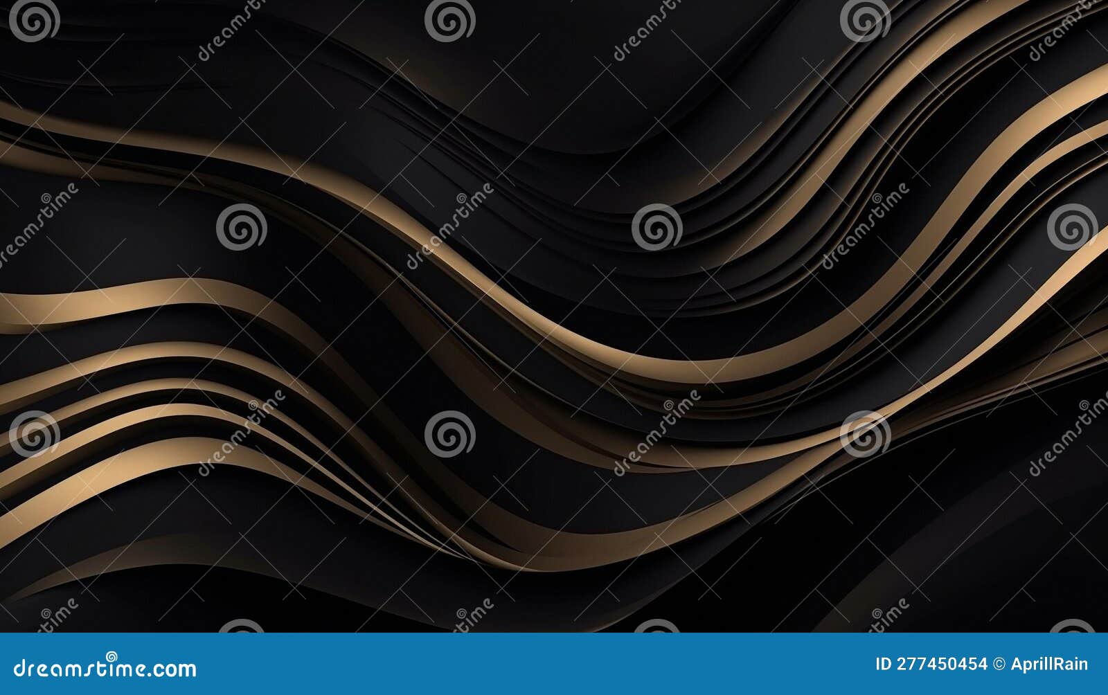 Black and Gold Professional Background with Waves Stock Illustration ...